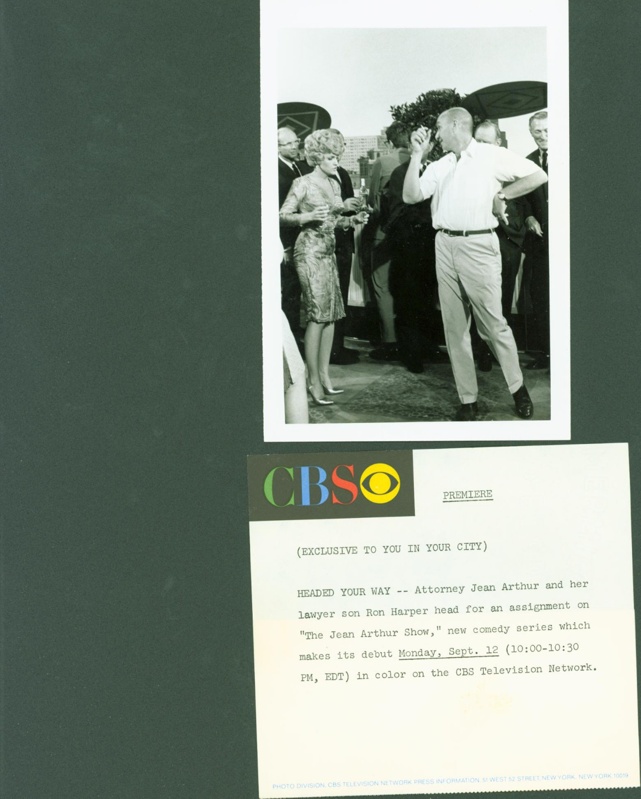 the Jean Arthur Show Ron Harper CBS TV 1966 press photo MBX2 | eBay