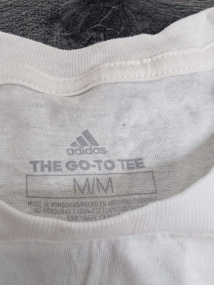 Adidas T Shirt - Middle Logo - Mens Size Medium - White & Purple | eBay UK