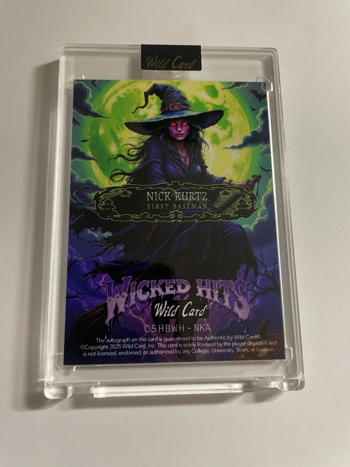 Nick Kurtz 2025 Wild Card Wicked Hits Rookie Auto #d 1/1 A’s Tik Tik ...