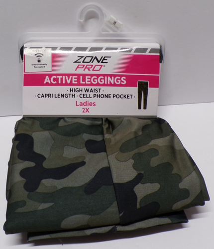 Zone Pro Active Leggings High Waist Capri Length Camo Ladies 2X | eBay