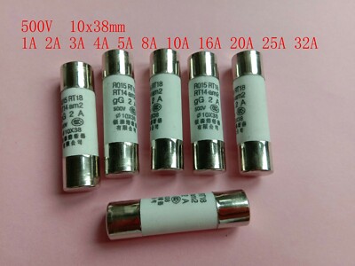 20 Pcs Powder-filled Cartridge Cylindrical Ceramic Fuse 2A 500V 10x38mm ...