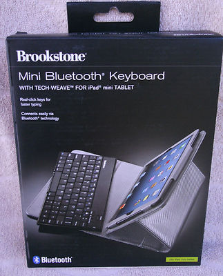 Brookstone Mini Bluetooth Keyboard With Tech-Weave For iPad Mini Tablet ...