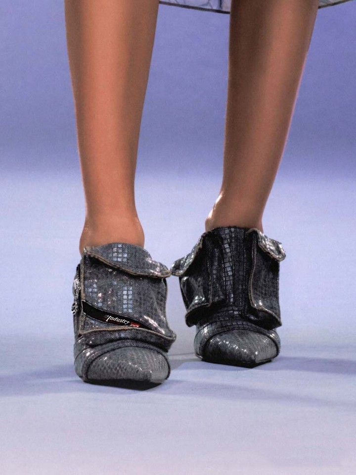 Womens New High Heels Pointed Toe Pull on Zipper Decor Slippers Retro ...