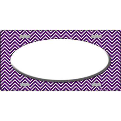 Purple White Chevron White Center Oval Metal License Plate Tag LP-2710 ...