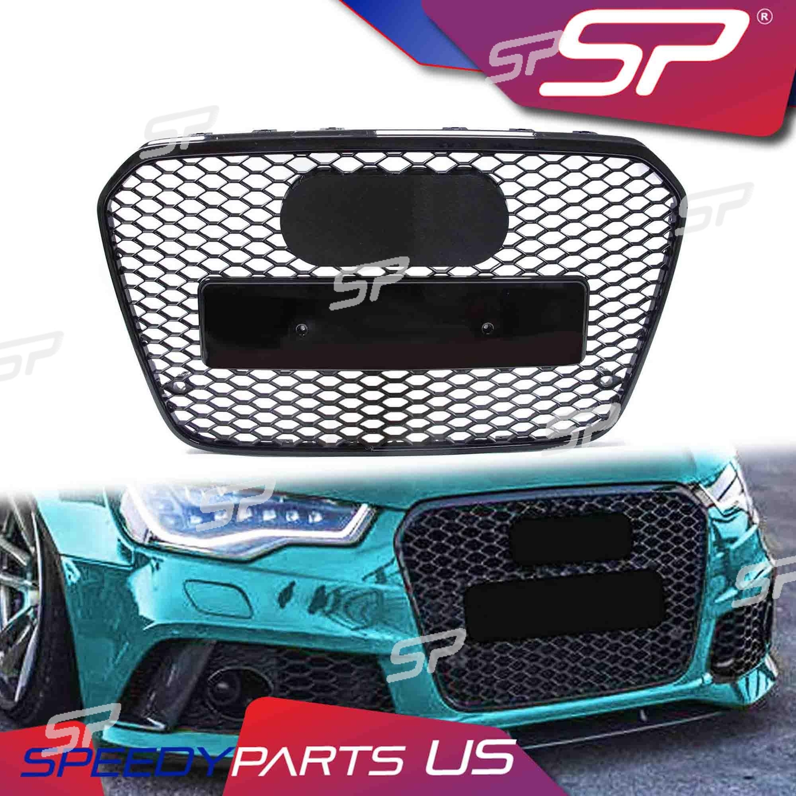 For 2012-2015 Audi A6 C7 S6 Front RS6 Style Grille Honeycomb Mesh Grill ...
