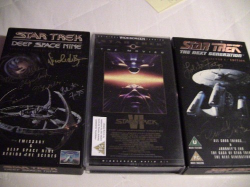 Star Trek signed VHS tapes, DS9, TNG includes Major Kira Dr Bashir, 8 ...
