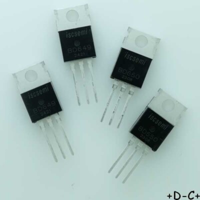 BD649 BD650 Transistor complémentaire 100V 8A TO-220 Inchange (4 ...