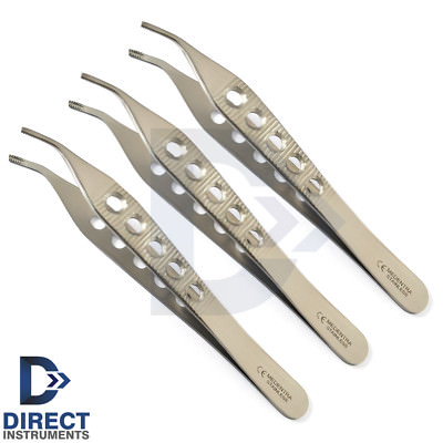 3Pcs Adson Brown Tissue Thumb Forceps Dressing Surgical Micro ...