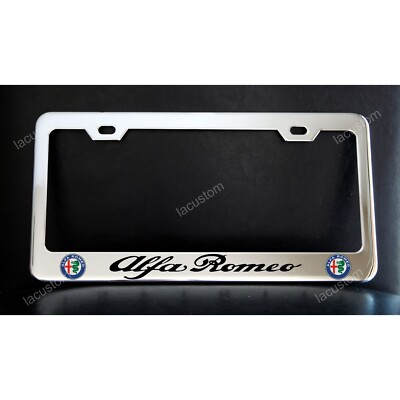 Alfa Romeo License Plate Frame Custom Made of Chrome Plated Metal | eBay