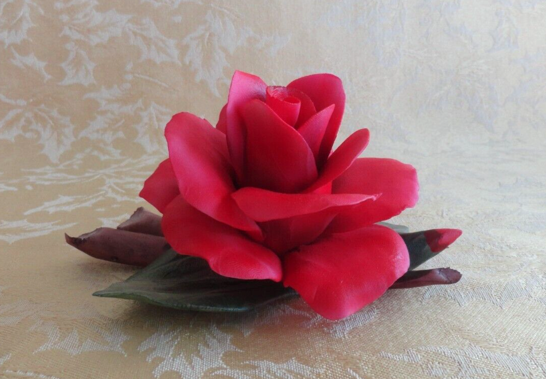 Pair Of Capodimonte Italy Fine Porcelain Rose on Branch Figurines | eBay