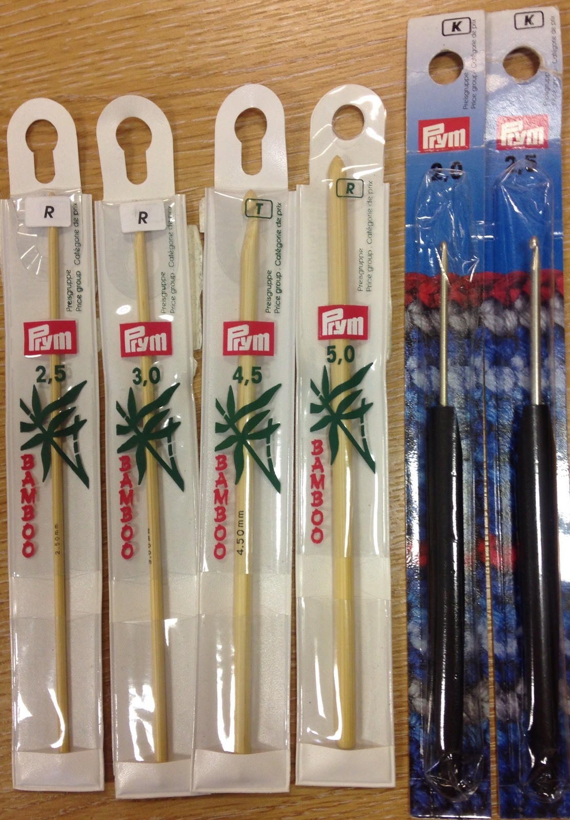 Prym Crochet Hooks for wool Bamboo or metal with grip handle 2mm-5mm | eBay