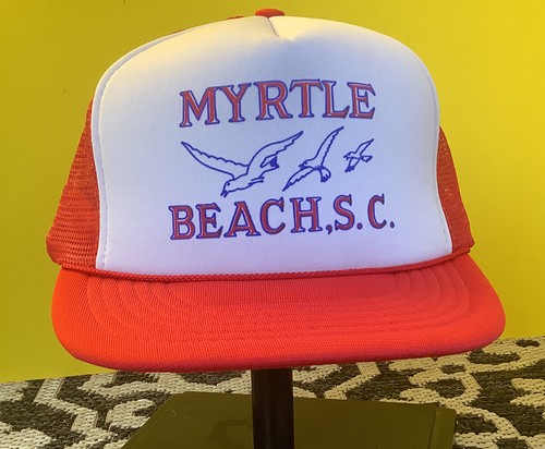 Vintage Retro Myrtle Beach SC Trucker Mesh Hat South Carolina Baseball ...