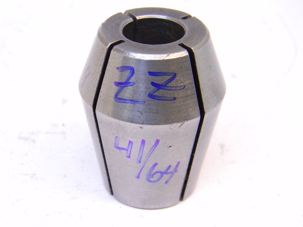 USED UNIVERSAL ENGINEERING SERIES "ZZ" 41/64" DOUBLE TAPER COLLET .6406 ...
