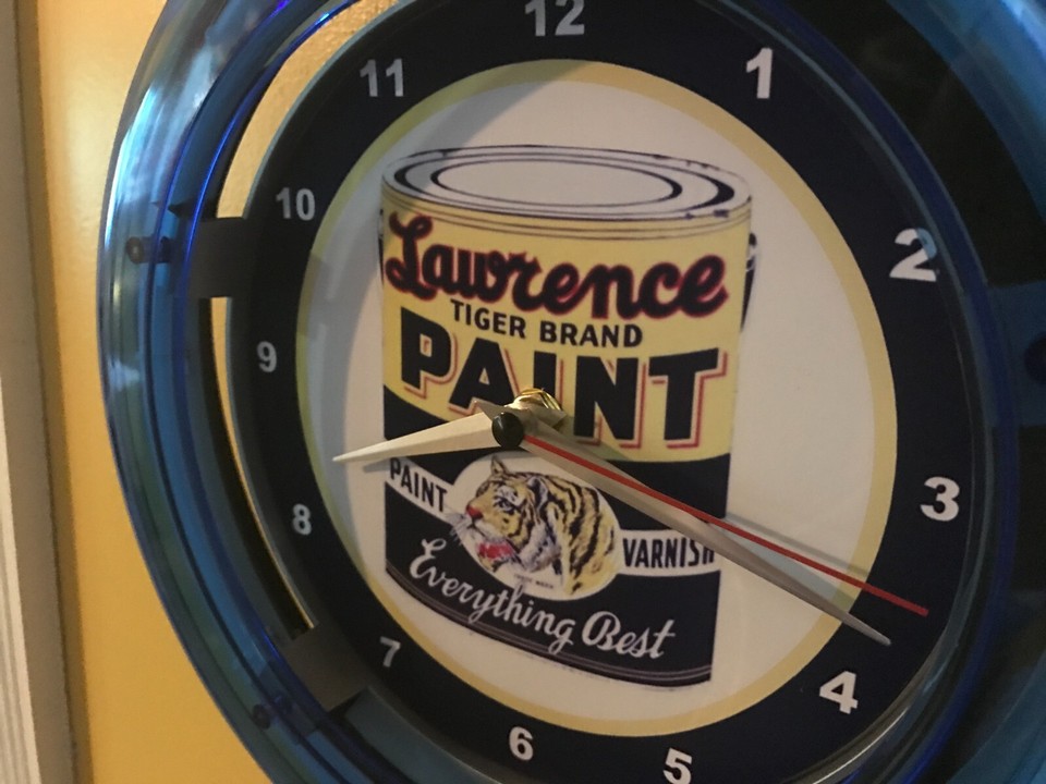 Lawrence Paint Painter Hardware Store Man Cave Neon Wall Clock ...