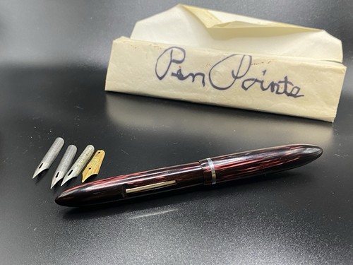Vintage W.A. Sheaffer Fountain Pen Maroon Color 4 3/4 In Extra Nibs USA ...