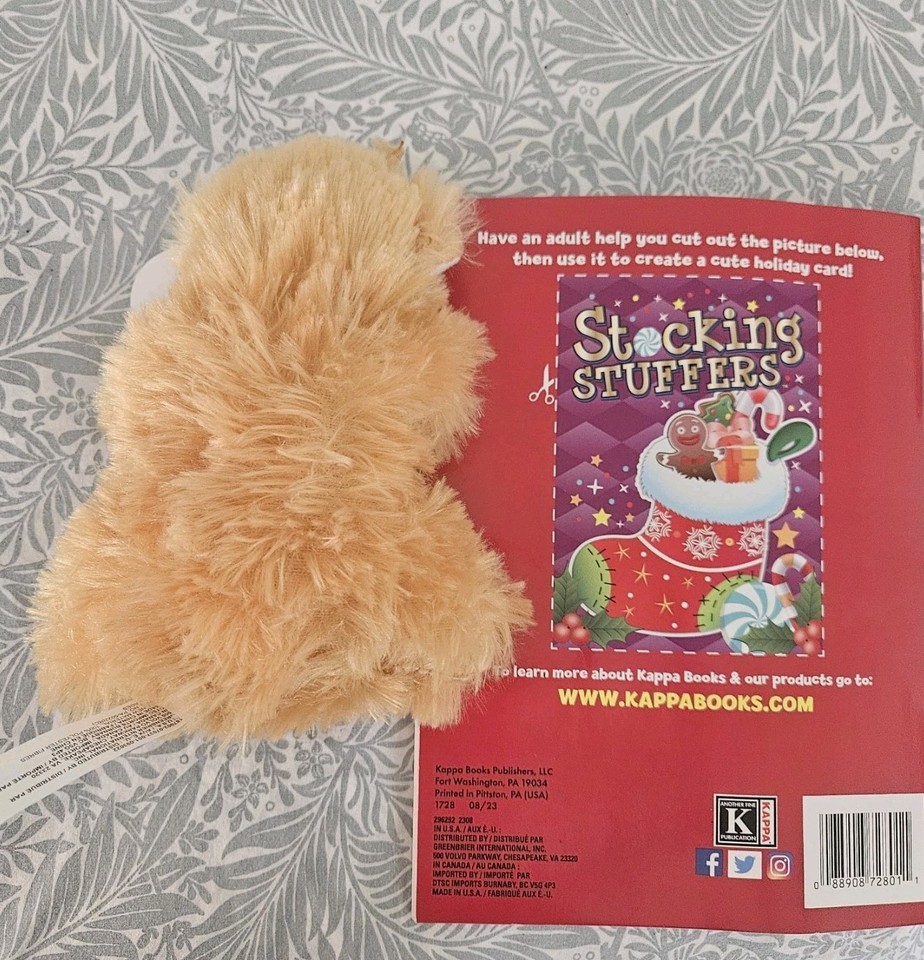 Fuzzy Friends Plush Teddy Bear W Kappa Stocking Stuffer Coloring ...