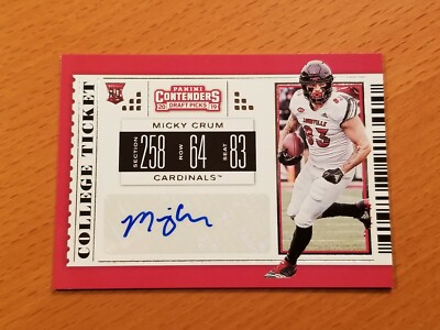 2019 Contenders Draft #242 Micky Crum Louisville 49ers Rookie Auto | eBay