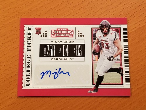 2019 Contenders Draft #242 Micky Crum Louisville 49ers Rookie Auto | eBay