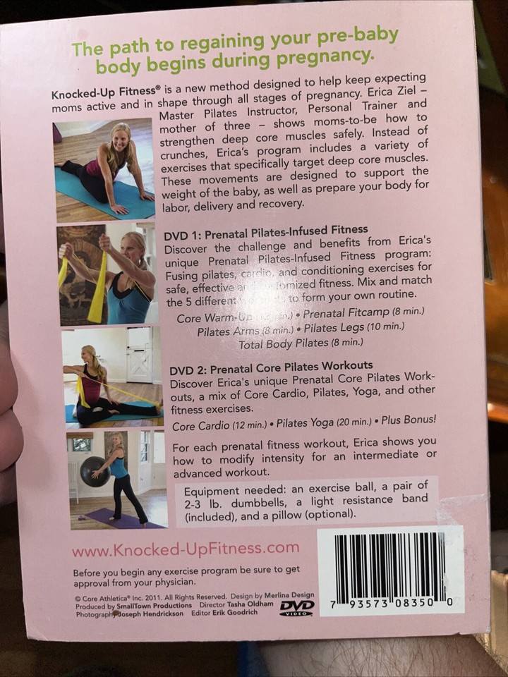 Knocked-Up Fitness by Erica Ziel, 2 Prenatal DVDs Set WITHOUT Exercise ...