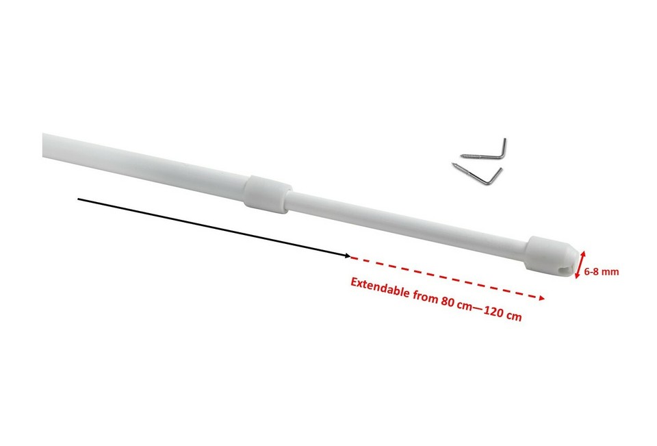 Speedy Net Rod, Net curtain rod, White, Extendable Metal Net Curtain ...