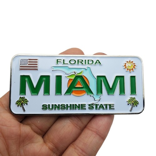 Miami Florida License Plate Metal Fridge Magnet Travel Souvenir Tourist ...