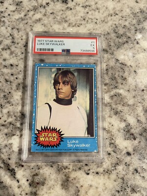 PSA 5 1977 STAR WARS LUKE SKYWALKER #1 RC ROOKIE CARD GREAT LOOKING ...