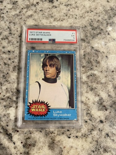 PSA 5 1977 STAR WARS LUKE SKYWALKER #1 RC ROOKIE CARD GREAT LOOKING ...