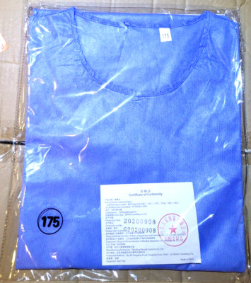 12 BLUE ISOLATION MEDICAL HOSPITAL GOWNS MODEL 175 (PPE) LOOSE STANDARD ...