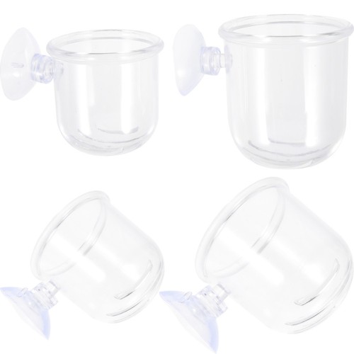 4 Pcs Glass Fish Shrimp Feeder Bait Feeding Cup Aquarium Equipment ...