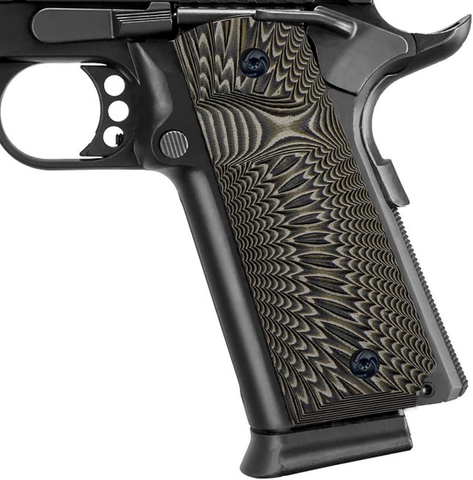 1911 Grips G10 Full Size 1911 Grip Ambi Safety Cut Big Scoop Sunburst ...