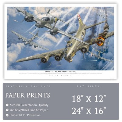Dottie G's Escape to Switzerland- B-17G Flying Fortress-Paper Print by ...