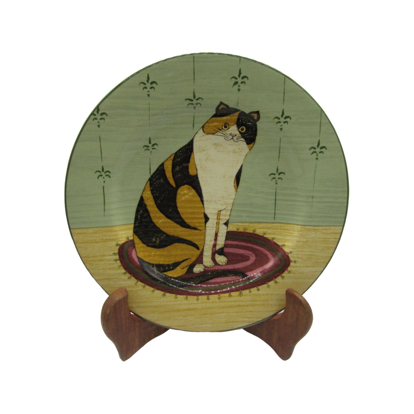 Sakura Warren Kimble Cat Collection Salad Plate Tiger Stripe Calico Cat ...