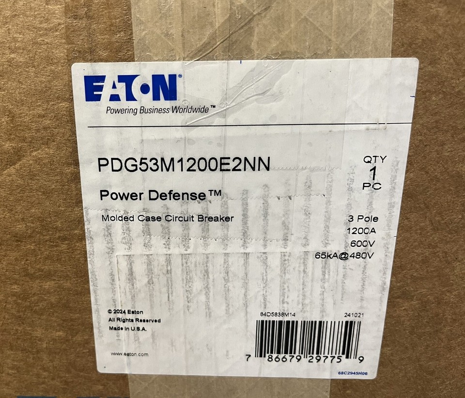Eaton PDG53M1200E2NN Circuit Breaker 1200A 3P 600V 3PH PDG5 PD5 1200 ...