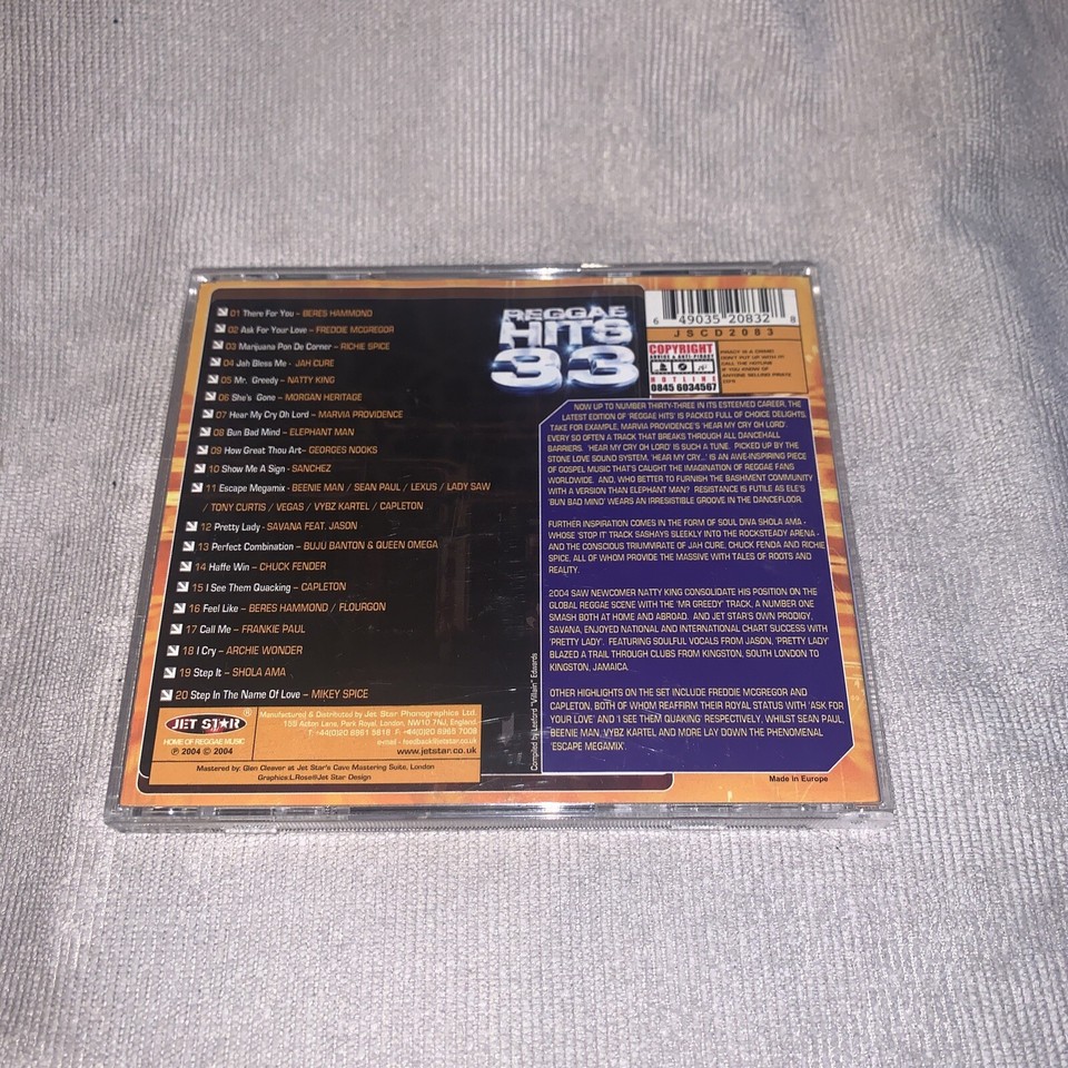 Reggae Hits, Vol. 33 by Various Artists (CD, Jul-2004, Jet Star ...