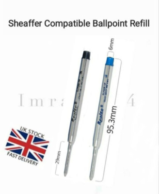 5 x Sheaffer K Compatible Gel Ballpoint Refill - Black Blue - Medium ...