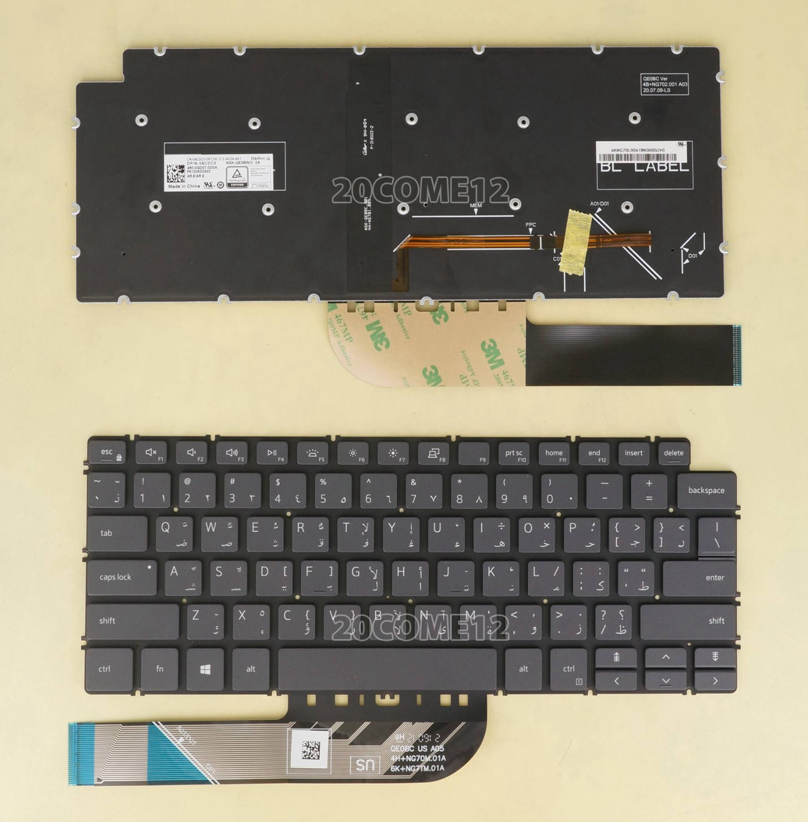 New For DELL Latitude 3301 3410 Keyboard Backlit AR Arabic & US | eBay