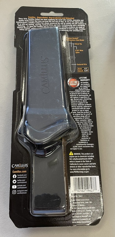 Camillus Swedge Titanium Bonded 420 Steel Survival Knife W/ Sheath ...