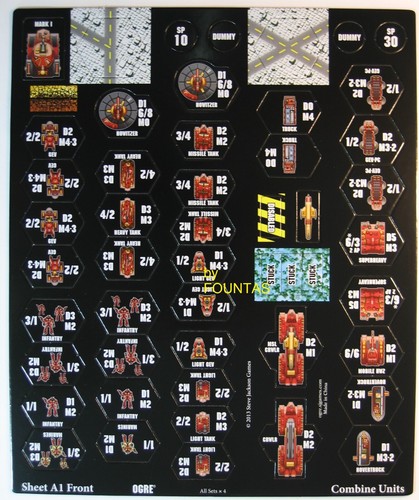 SJG Ogre, 6th Ed - 4 sheet Lot / Bundle: A1 B1 B2 & C1 counters & map ...