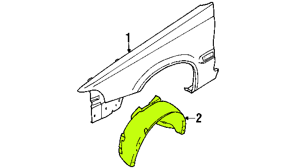 Volvo C70 98 - 04 OEM Fender Liner Splash Guard 8618188 Front Right ...