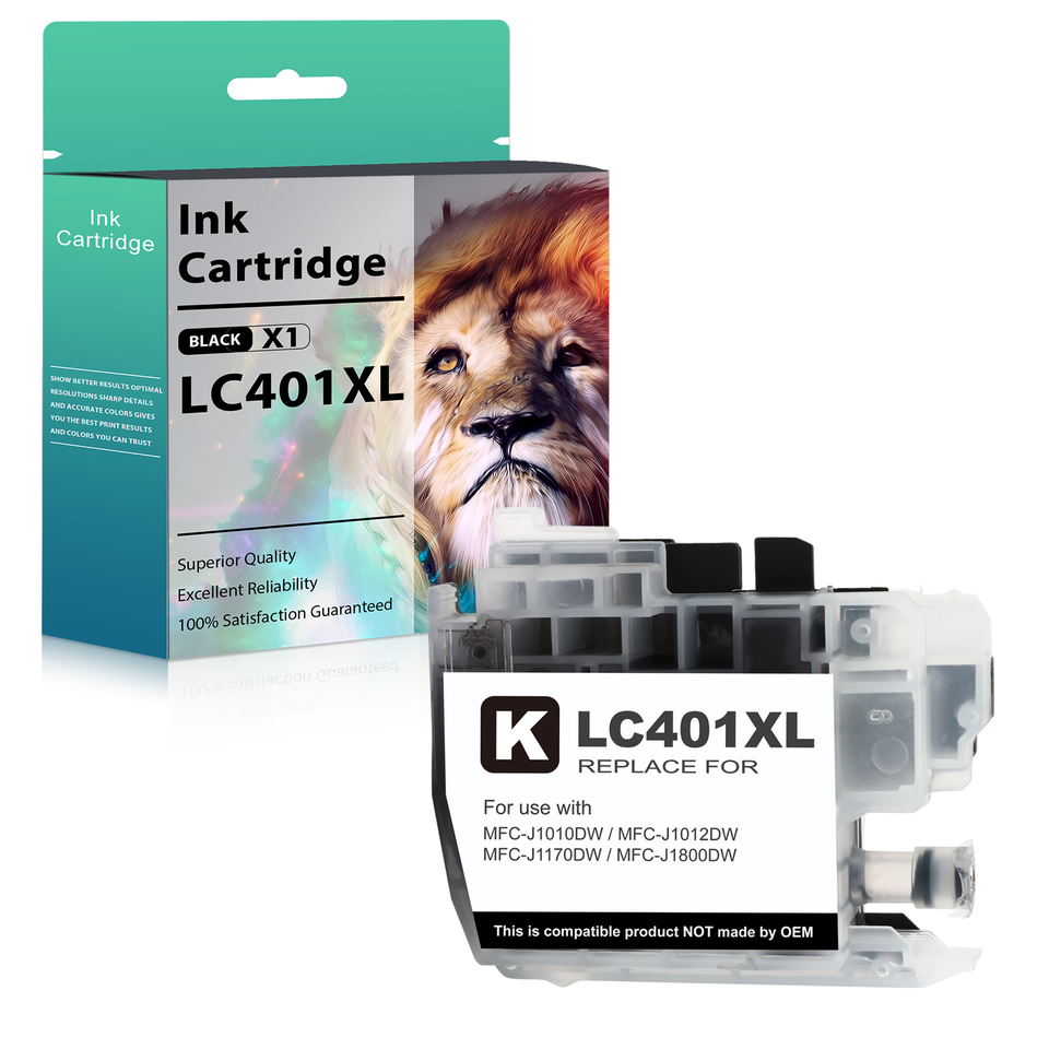 LC401 XL Black Color Ink compatible for Brother MFC-J1010DW MFC-J1012DW ...