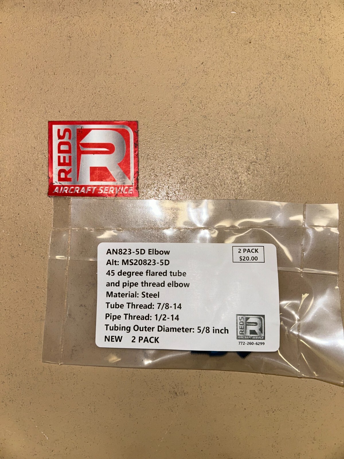 AN823-5D Elbow Alt P# MS20823-5D (2 Pack) | eBay