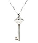 Tiffany & Co. Necklace Sterling Silver Large Crown Key Pendant on 30 ...