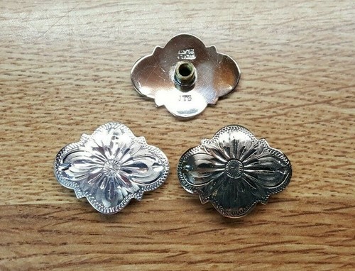 OLD WEST Style Concho - Sterling Overlay or Antique German Silver w/1/4 ...
