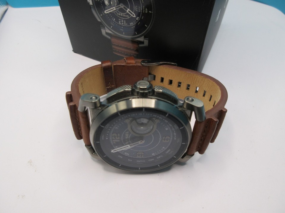 DIESEL Wearable DZT-1003 Leather-Brown Hybrid Smartwatch RARE W/Box | eBay
