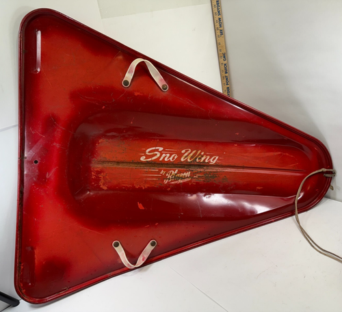 Vintage Sno Wing Blazon Red Metal Triangle Shaped Snow Sled Classic ...
