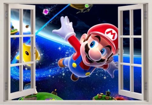 130cm WANDAUFKLEBER FENSTER 3D MARIO BROS Wand Aufkleber Wandtattoo 124 ...