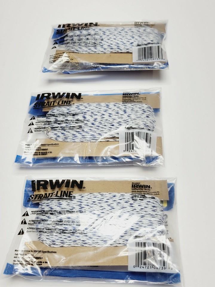 Irwin Strait-line 100' Polyester&Nylon Replacement Line String Reel 3pk ...