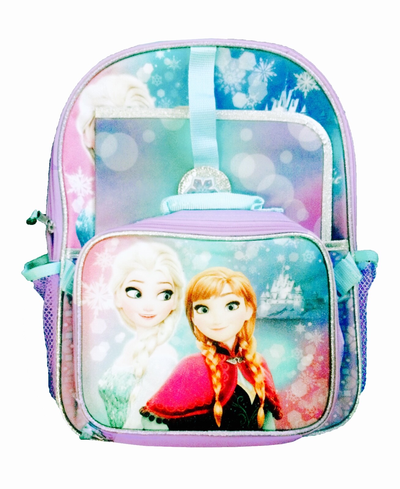 NEW 3pc SET Disney Frozen Backpack Elsa Anna Sister School Kid Lunch ...