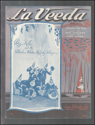 La Veeda 1920 RAY MILLER CLOWN BAND Castilian Fox Trot Song Sheet Music ...