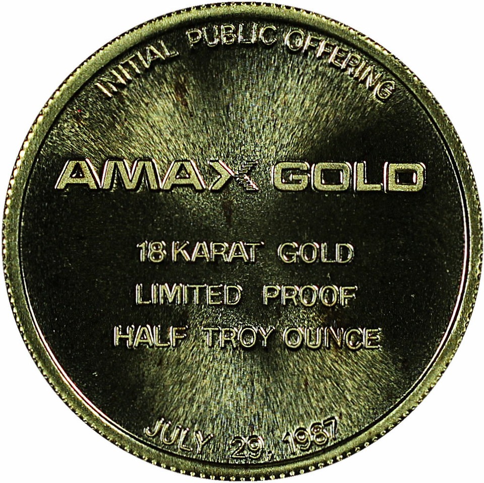 Amax Gold Inc 1987 Limited Edition 1/2 oz 18k Gold Sleeper Mine ...